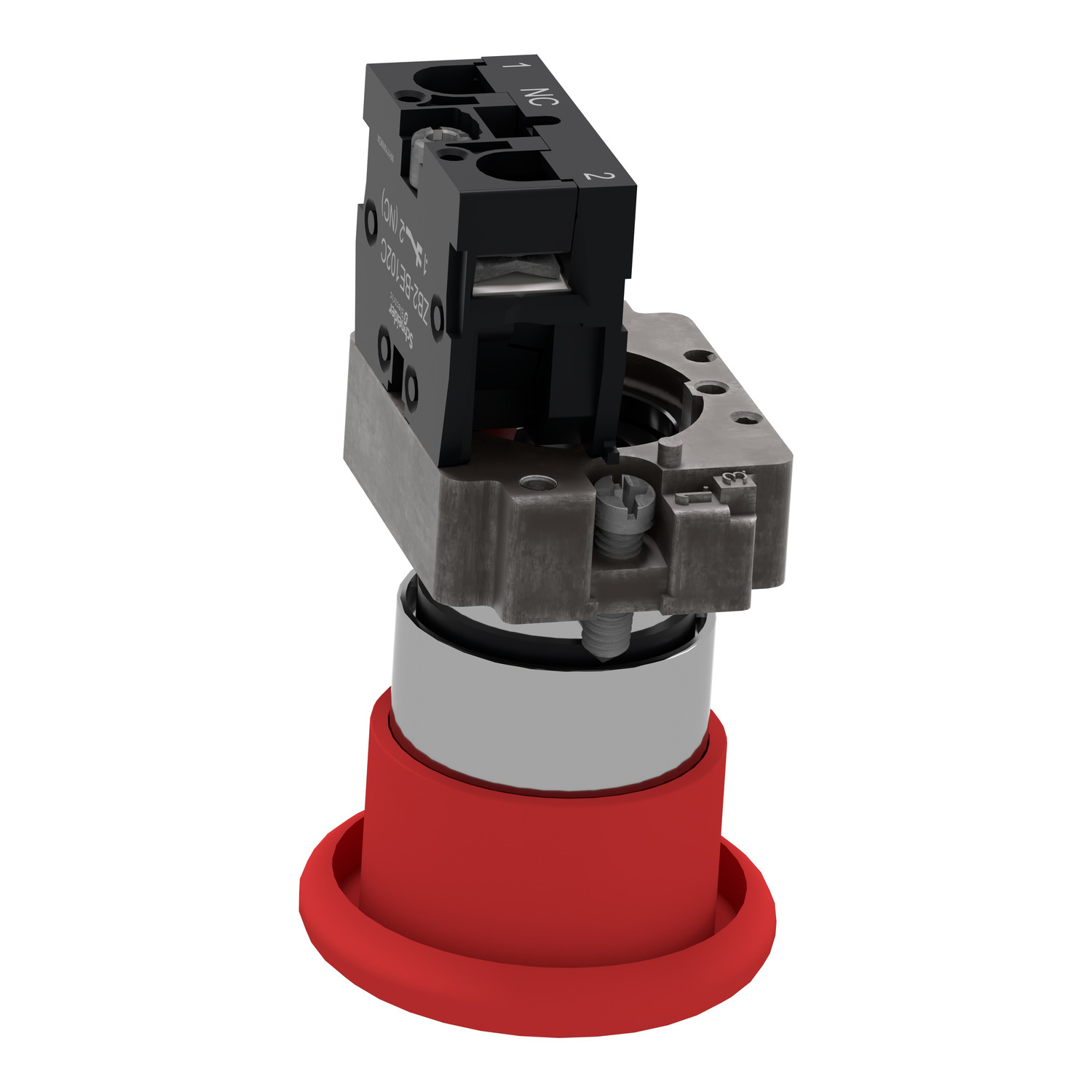 XB2BT42C - Complete emergency switching off push button, Easy Harmony XB2, metal, red mushroom ...