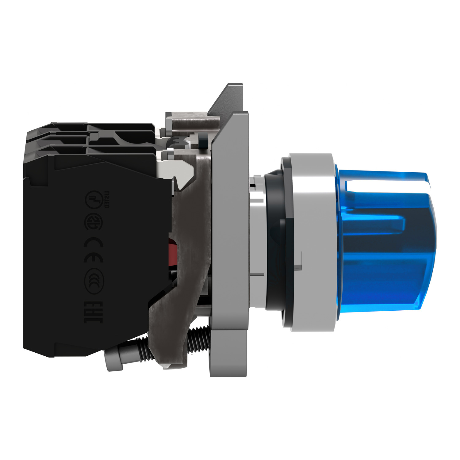 XB4BK126M5 - Illuminated selector switch, Harmony XB4, metal, blue ...