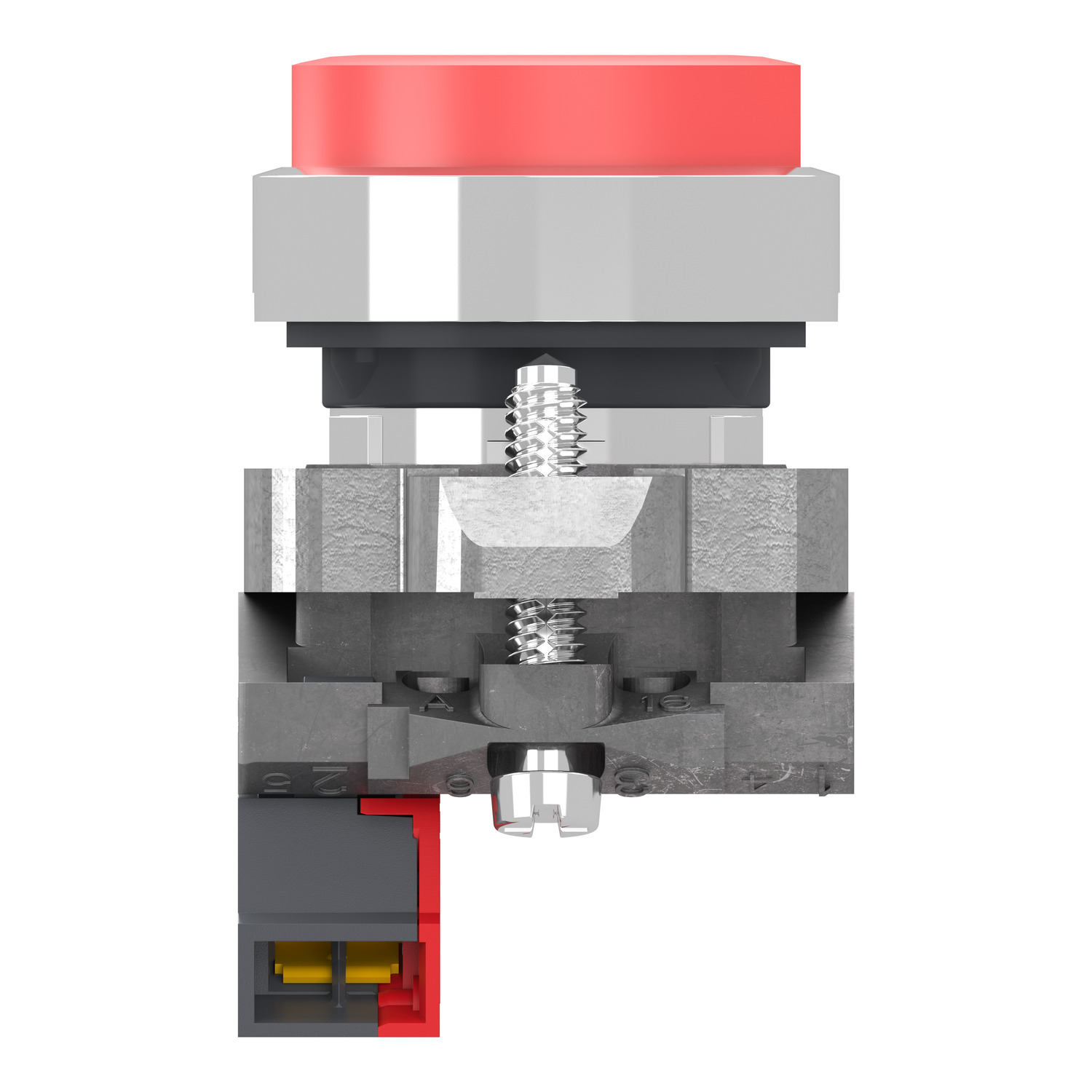 XB4BL425 - Push button, Harmony XB4, metal, projecting, red, 22mm ...