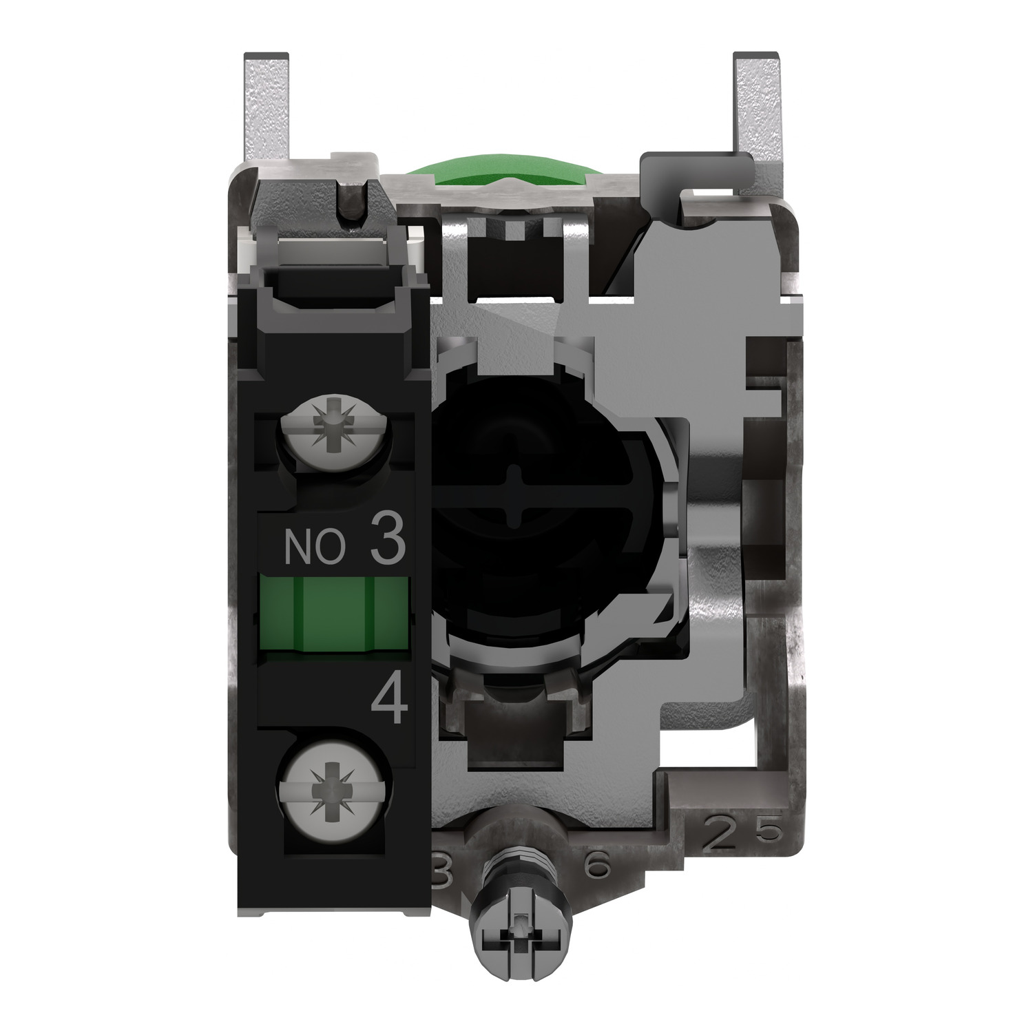 XB4BPS31EX - Complete push button, Harmony XB4, green pushbutton Ø22 mm ...