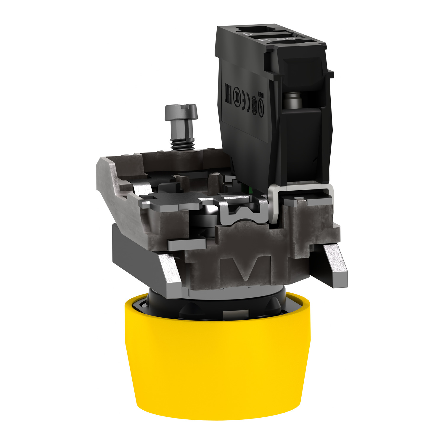 XB4BPS51EX - Complete push button, Harmony XB4, yellow pushbutton Ø22 ...