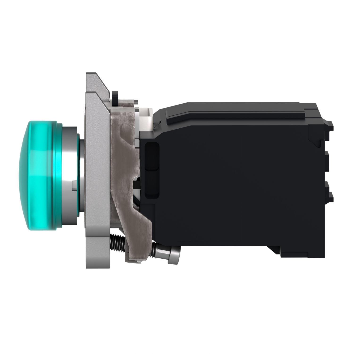 XB4BV43 - Pilot light, Harmony XB4, metal, green, 22mm, plain lens with ...