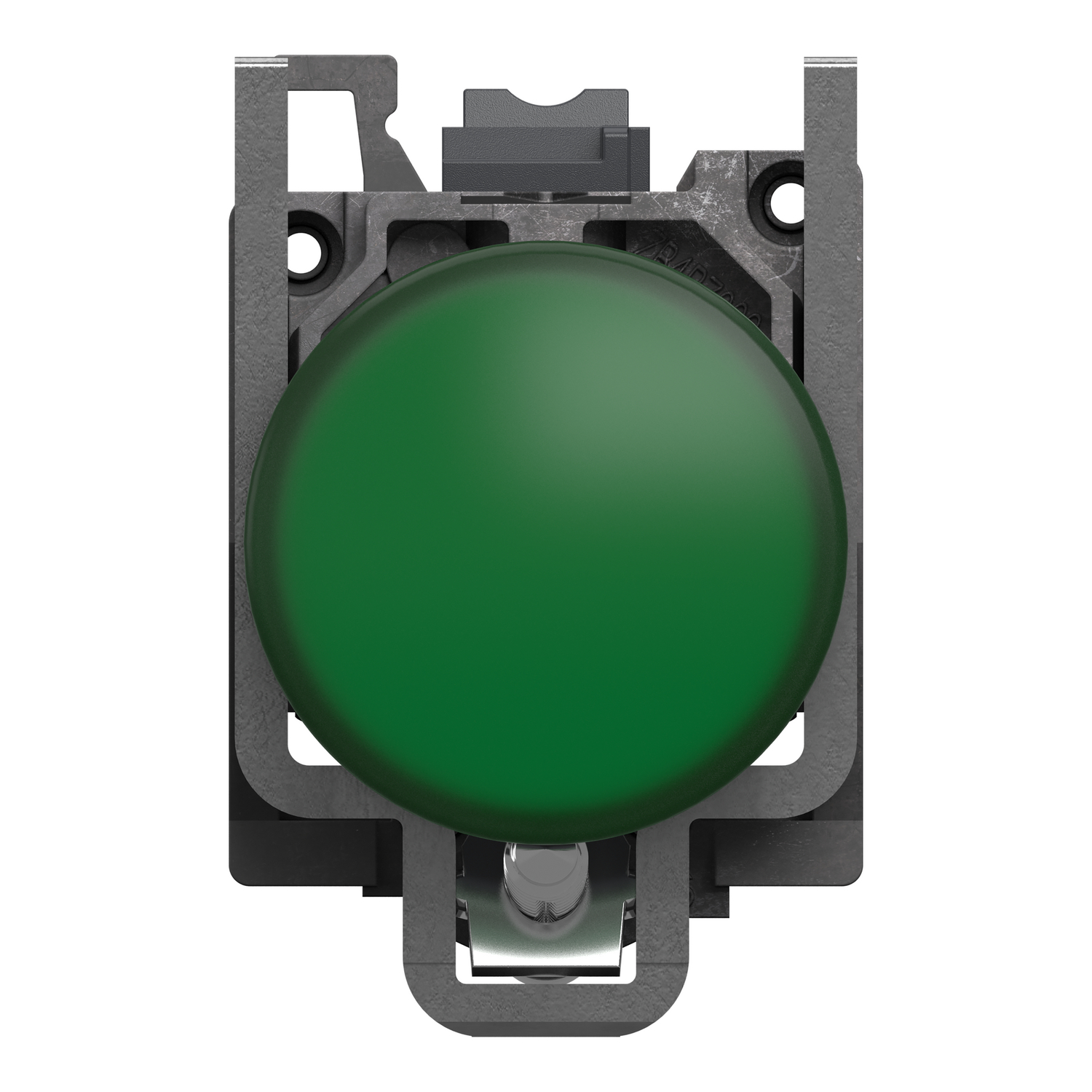 XB4BVG35 - Pilot light, Harmony XB4, metal, green, 22mm, universal LED, plain lens, 110...120V ...