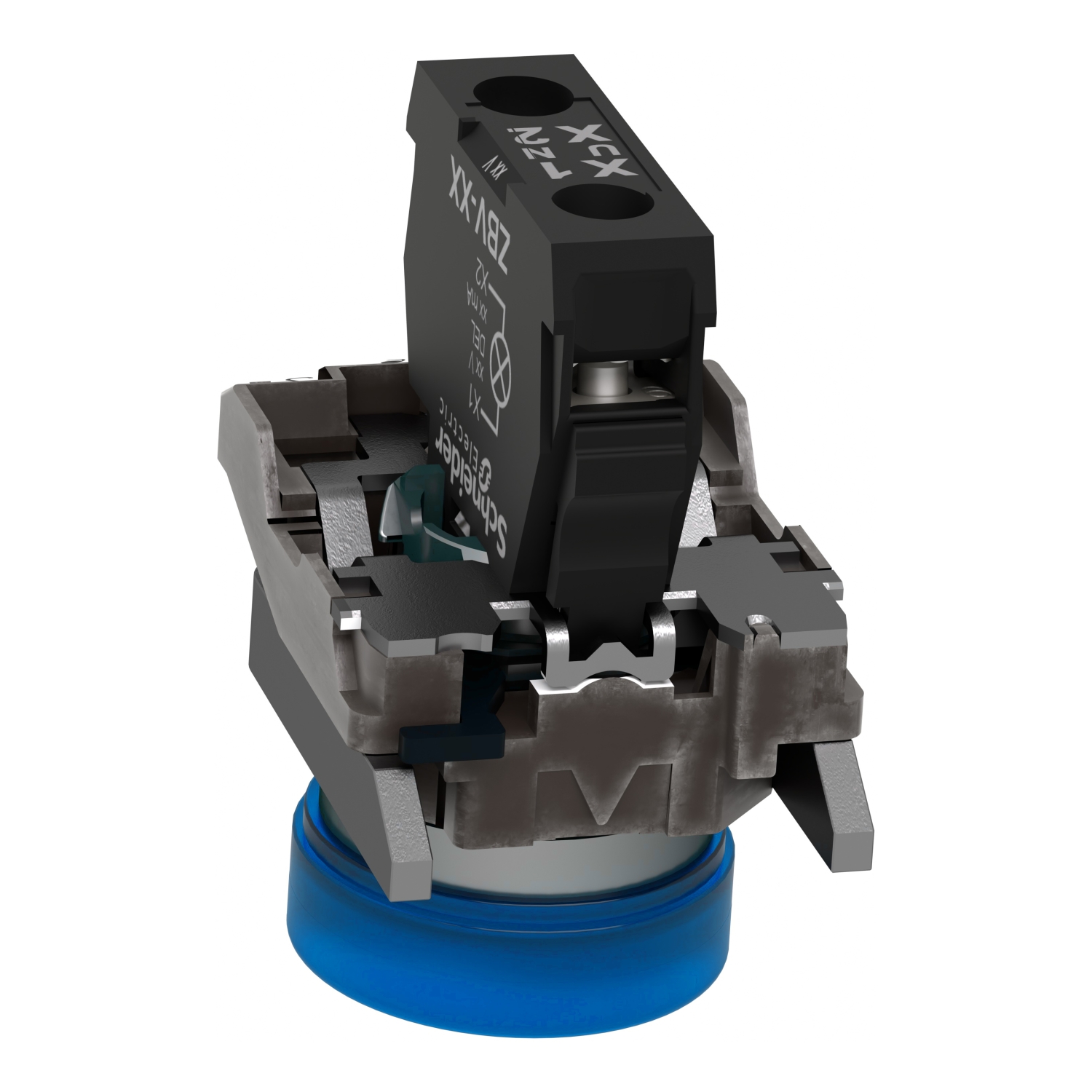 XB4BVM6 - Pilot light, Harmony XB4,metal, blue, 22mm, universal LED ...