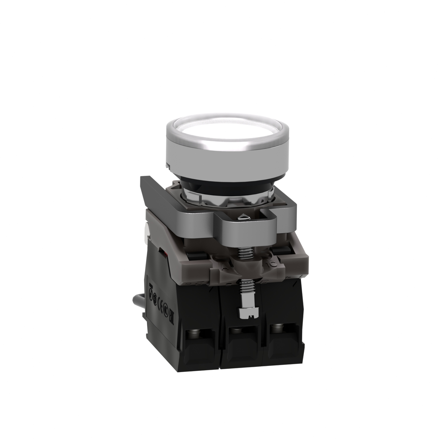 XB4BW21G5 - Push-to-test pilot light, Harmony XB4, metal, white ...