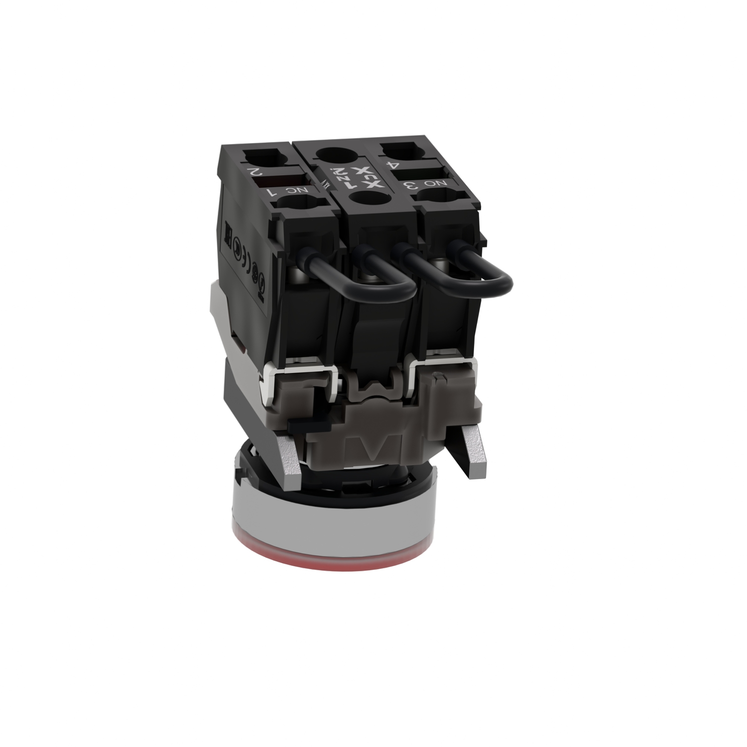 XB4BW24G5 - Push-to-test pilot light, Harmony XB4, metal, red ...