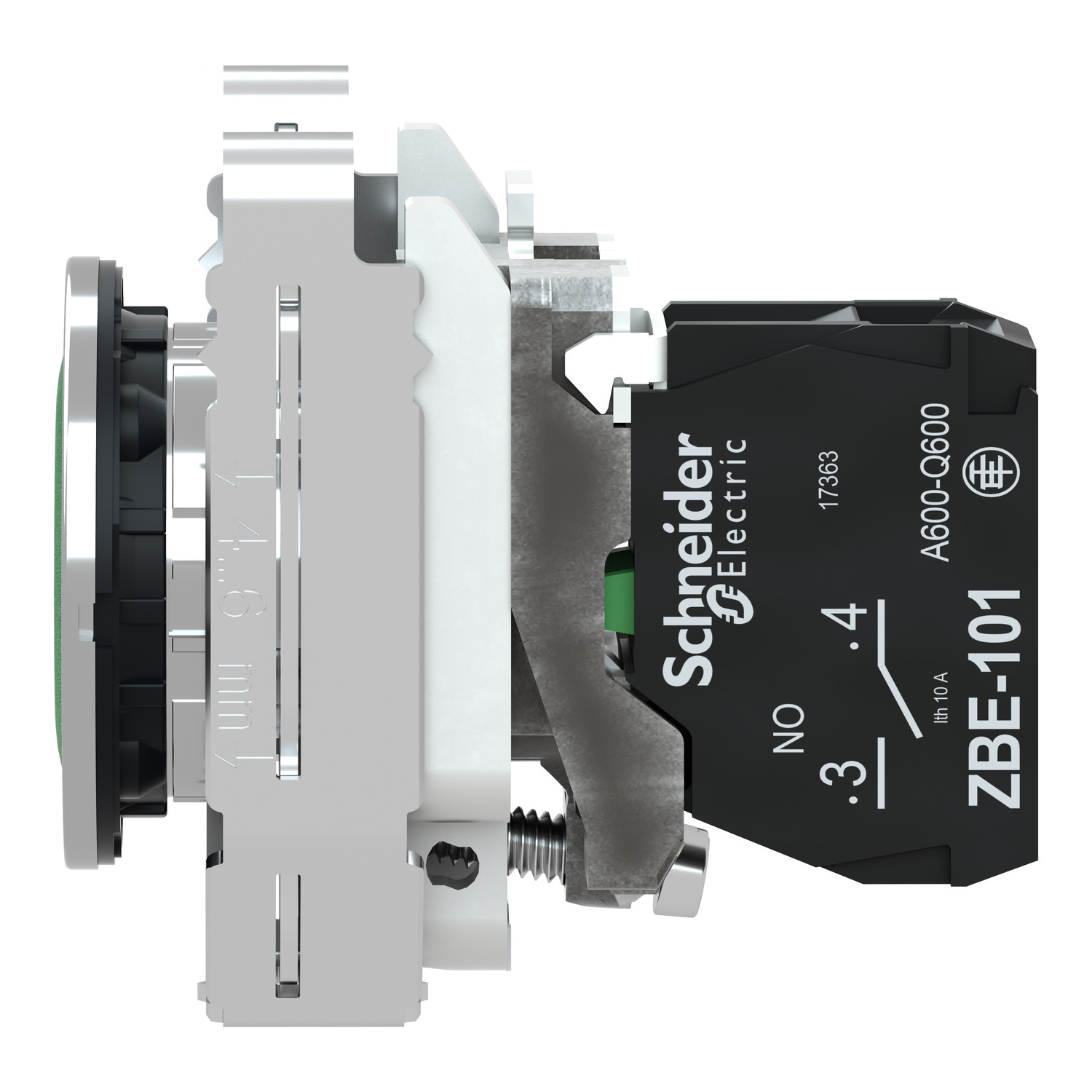 XB4FA31 - Harmony XB4, Push button flush mounted, metal, green, Ø30 ...