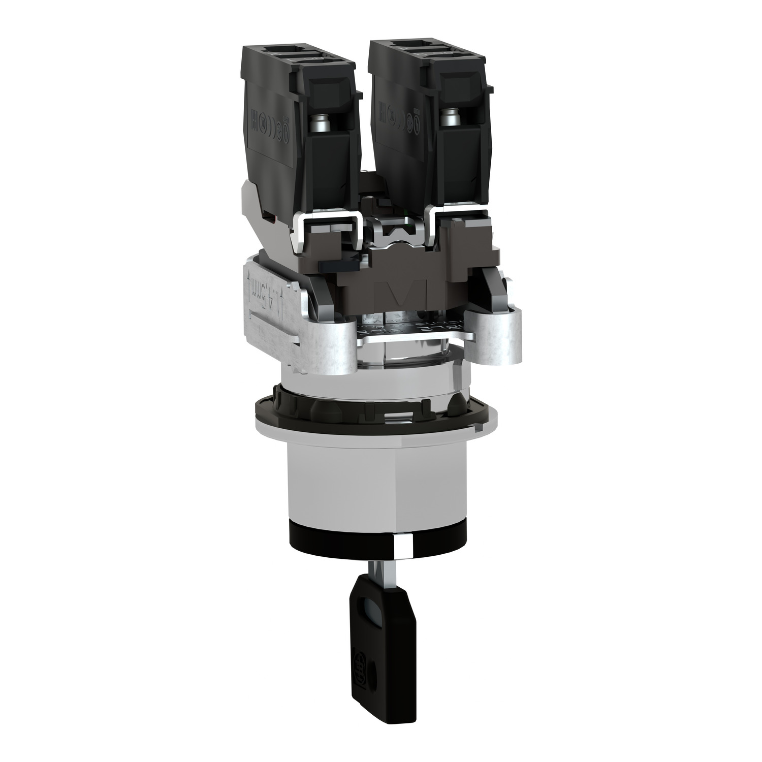 XB4FG33 - Nøkkelbryter komplett flush med 3 faste posisjoner og nøkkel ...