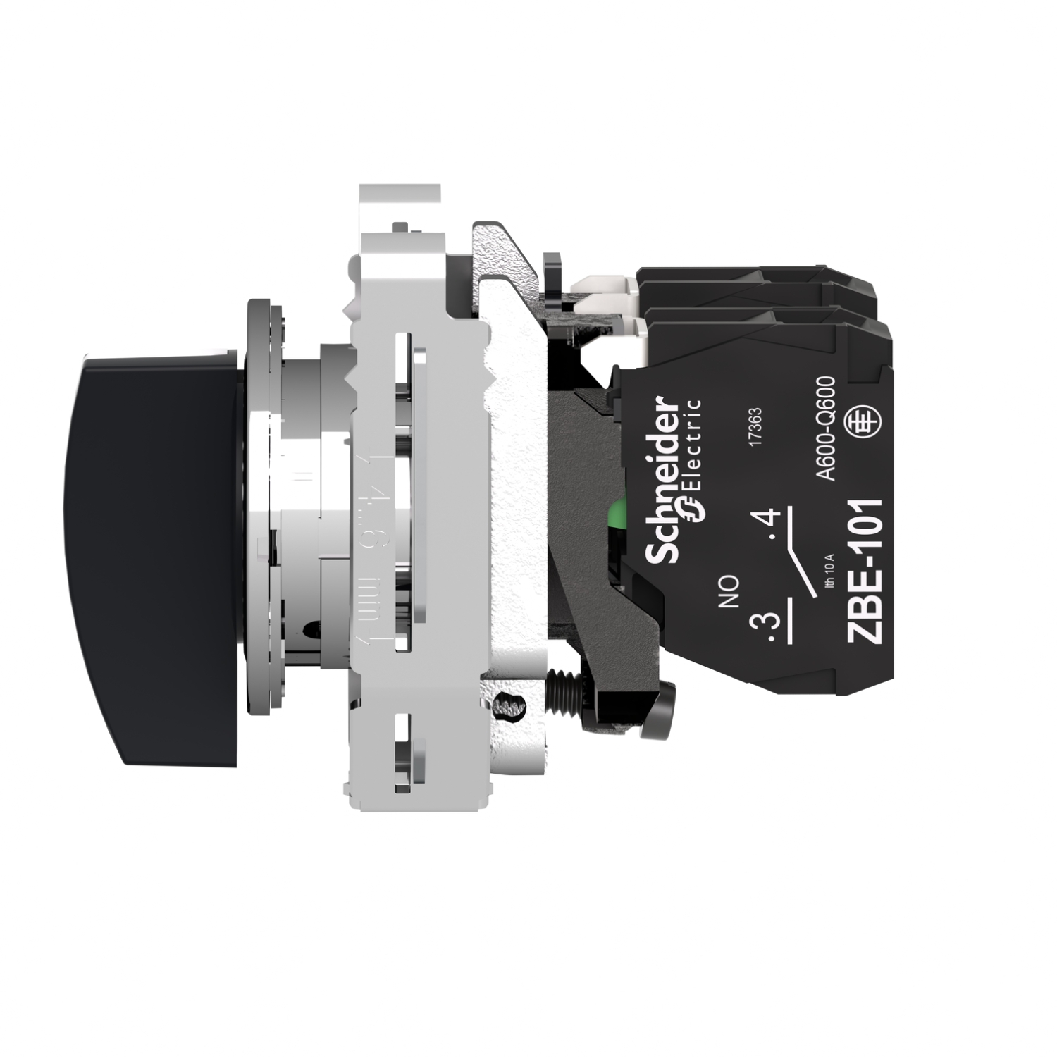 XB4FJ53 - Selector switch flush mounted, Harmony XB4, metal, black ...