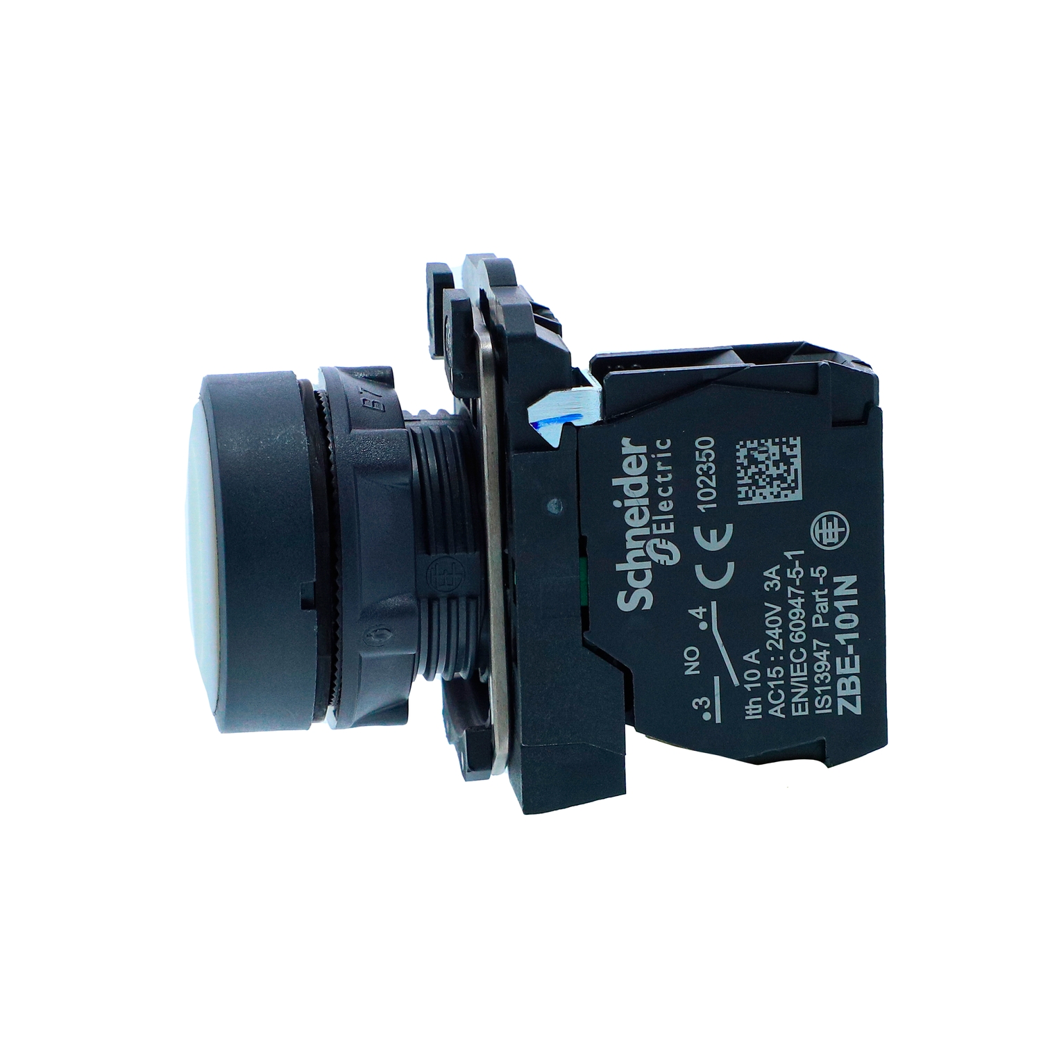 XB5AA11N - Push button, Harmony XB5N XB7N, plastic, flush, white, 22mm ...