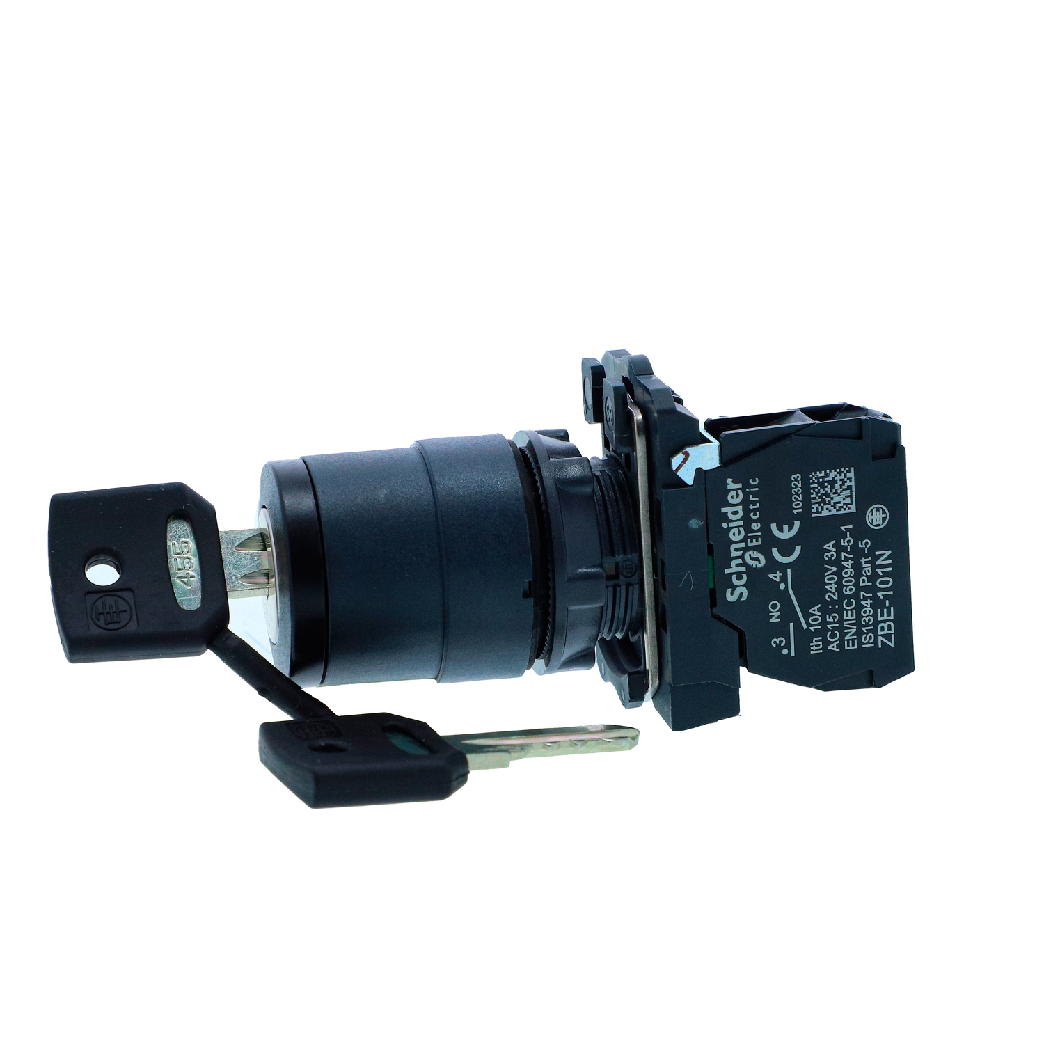 XB5AG021N - Key selector switch, Harmony XB5N XB7N, plastic, black ...