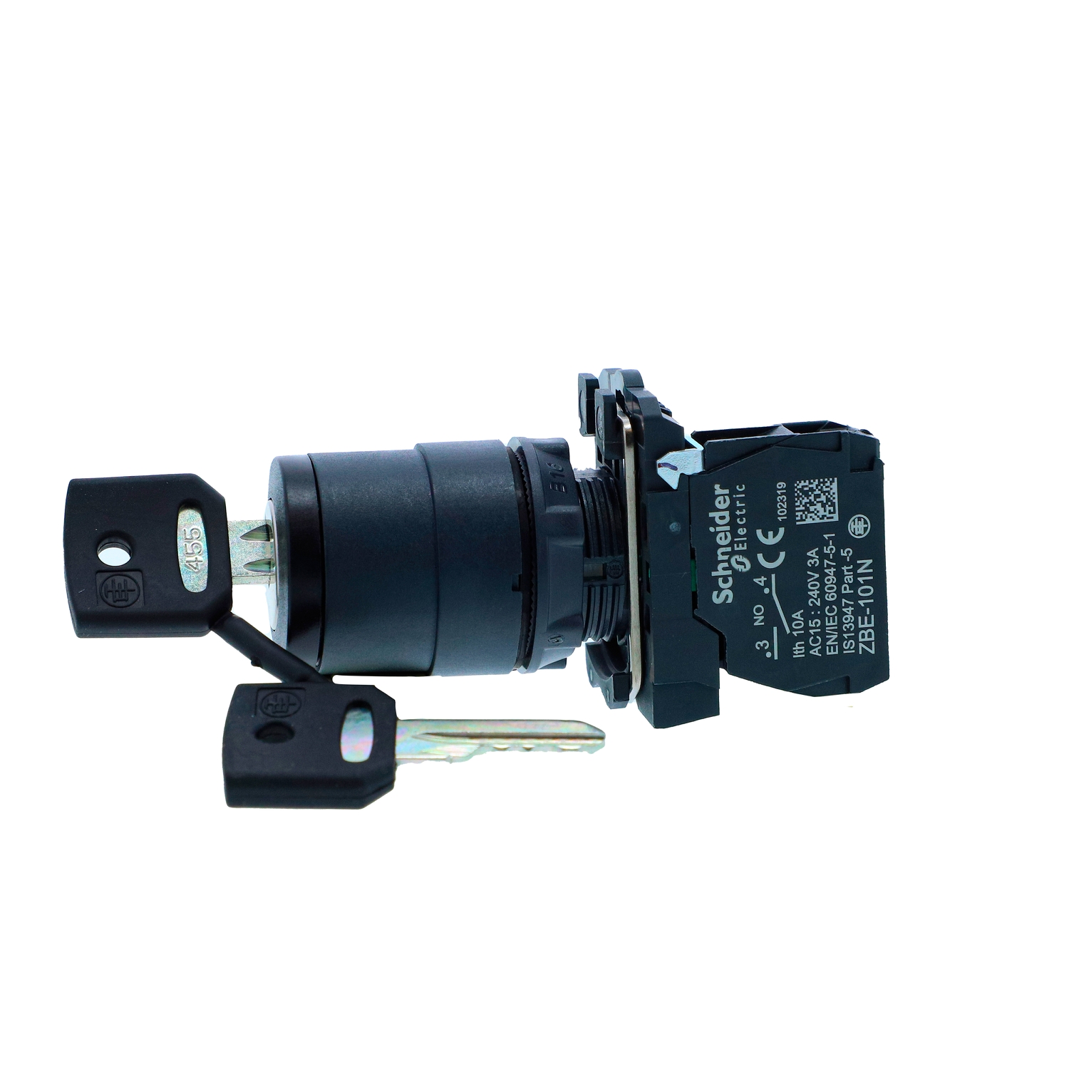 XB5AG41N - Key selector switch, Harmony XB5N XB7N, plastic, black, 22mm ...