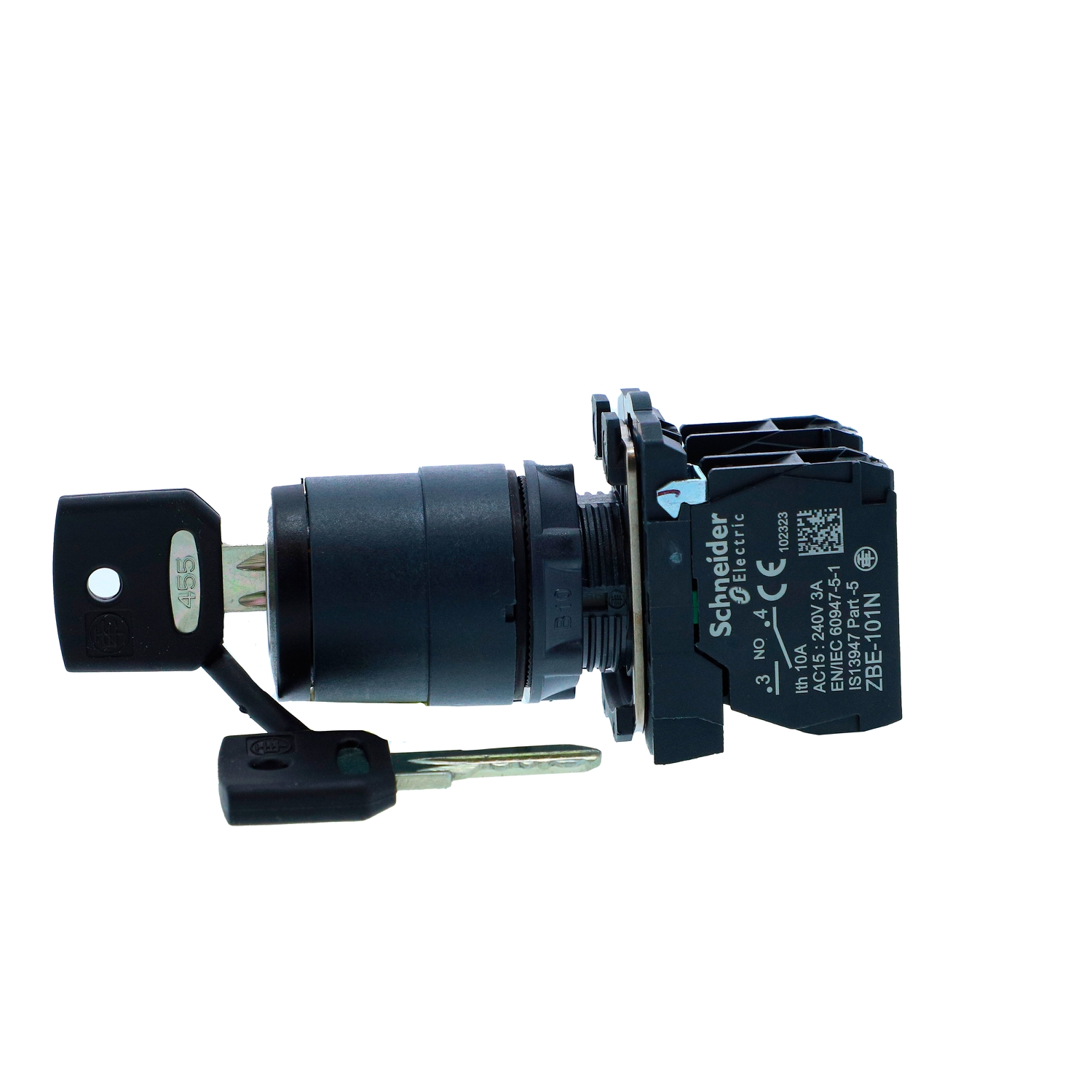 XB5AG73N - Key selector switch, Harmony XB5N XB7N, plastic, black, 22mm ...