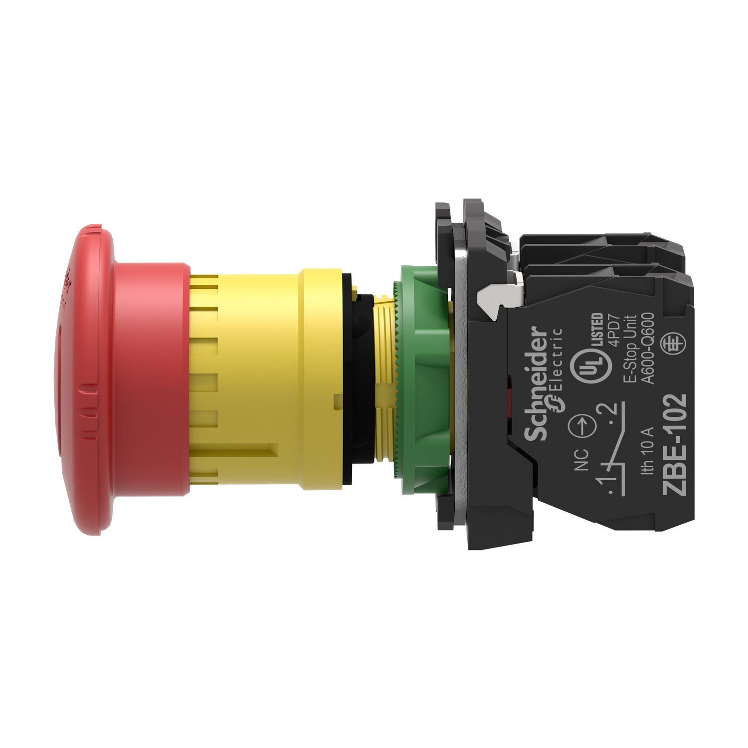 XB5AS8444 - Emergency stop switching off, Harmony XB5, plastic, red mushroom 40mm, 22mm, trigger ...