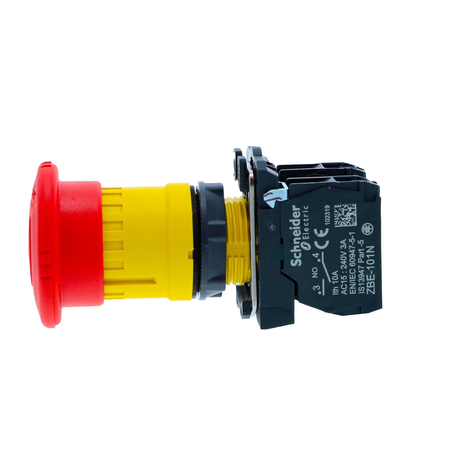XB5AS8445N - Emergency stop push button, Harmony XB5N XB7N, plastic ...