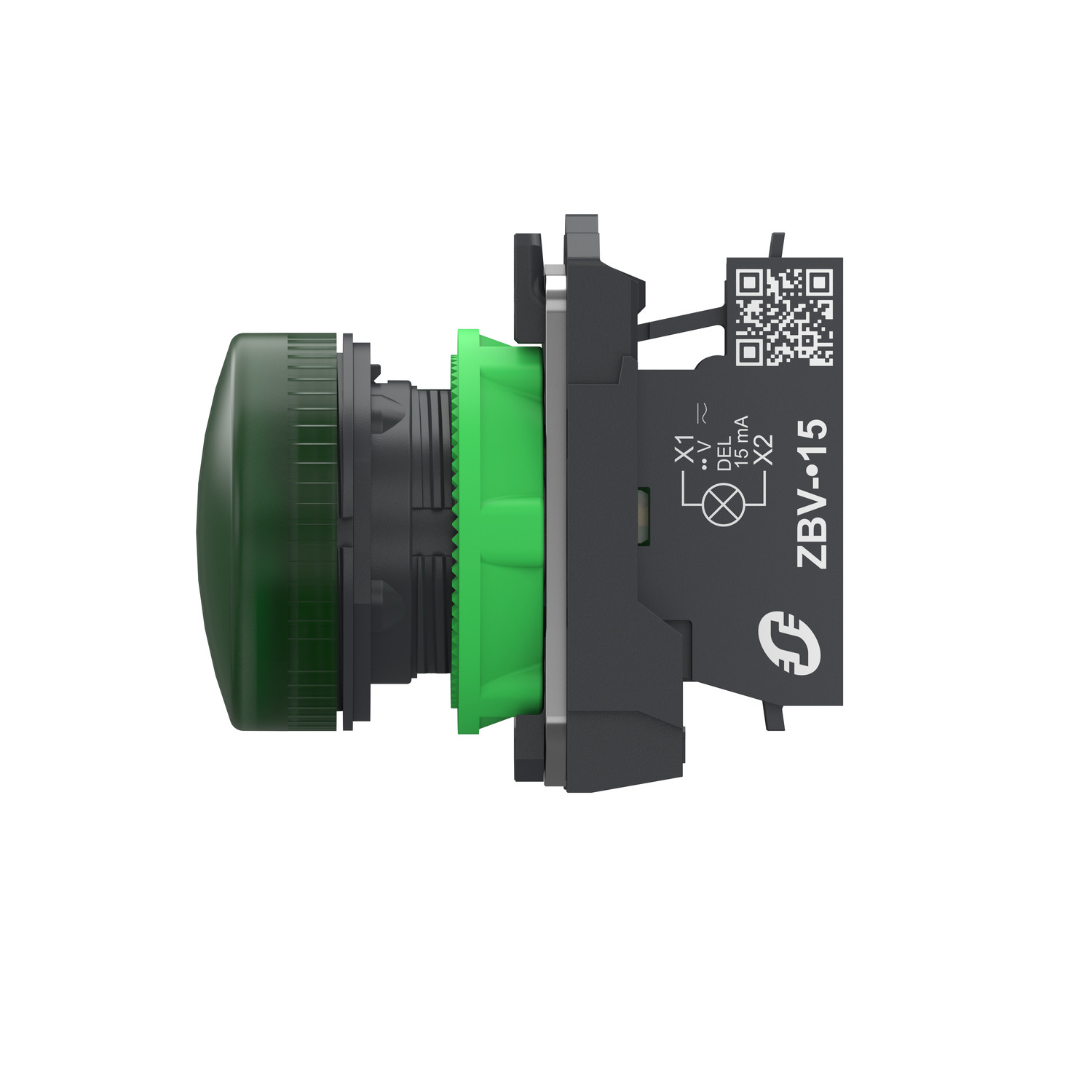 XB5AVB35 - Pilot light, Harmony XB5, grey plastic, green, 22mm ...