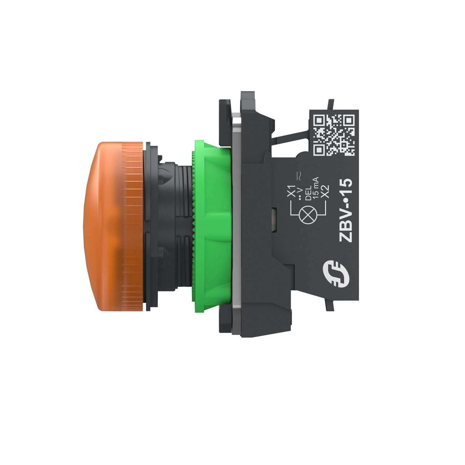 XB5AVB55 - Pilot light, Harmony XB5, grey plastic, orange, 22mm ...