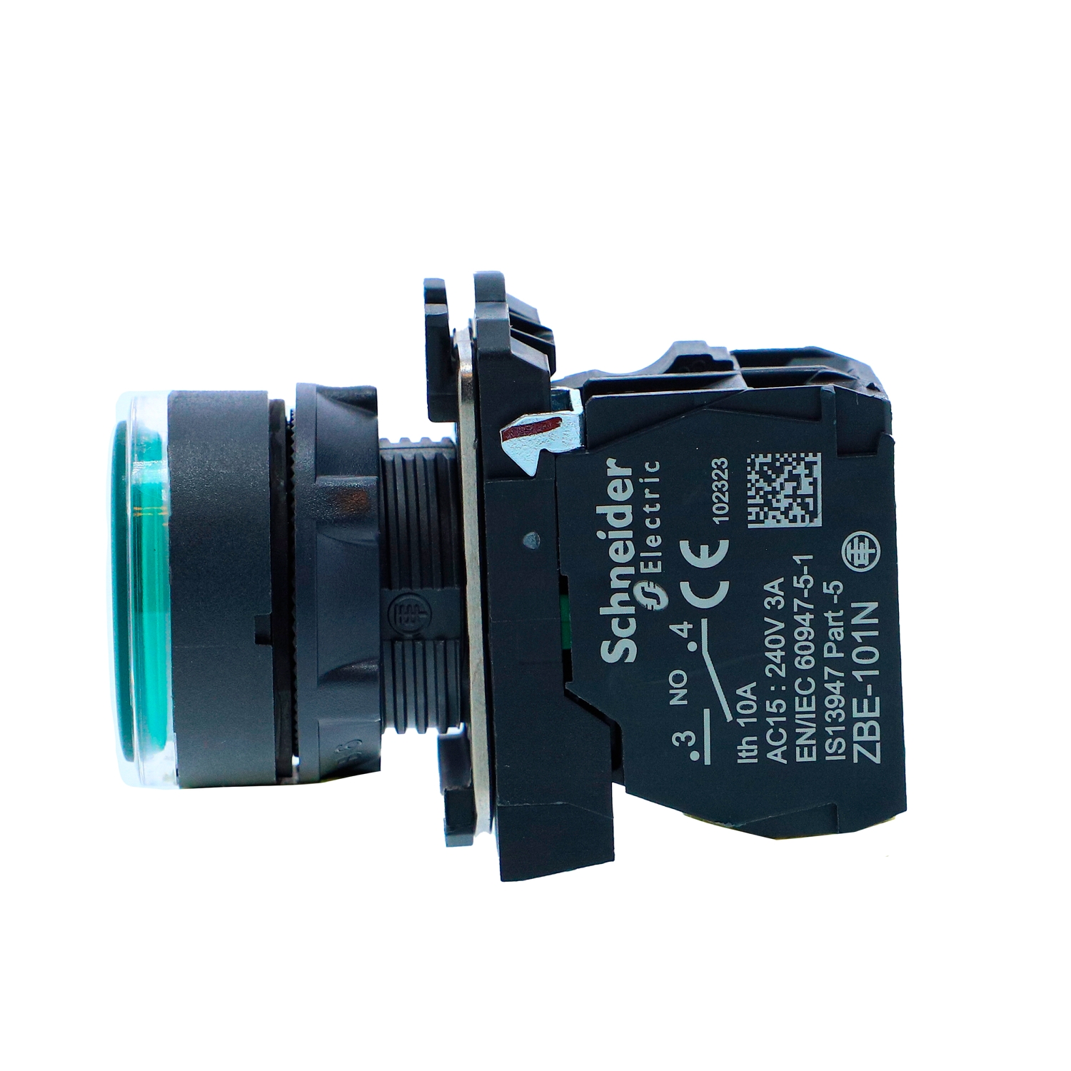 XB5AW33M1N - Illuminated pushbutton, Harmony XB5N XB7N, plastic, flush ...