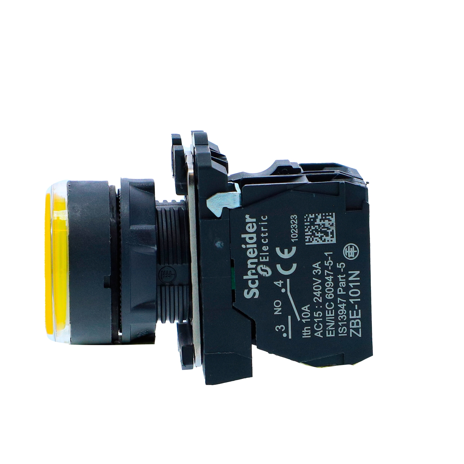 XB5AW35M1N - Illuminated pushbutton, Harmony XB5N XB7N, plastic, flush ...