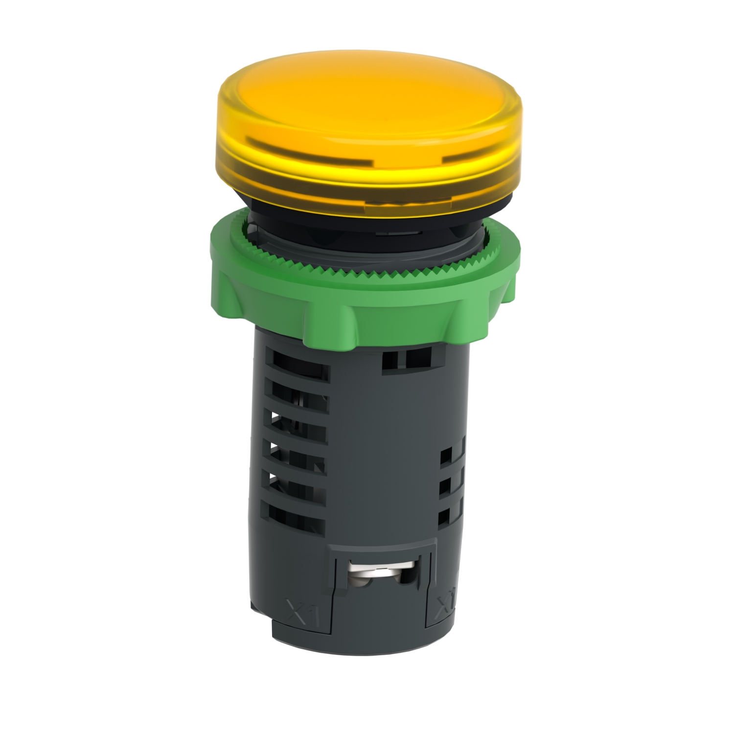 XB5EVB8 - Pilot light, Harmony XB5, grey plastic, yellow, 22mm ...