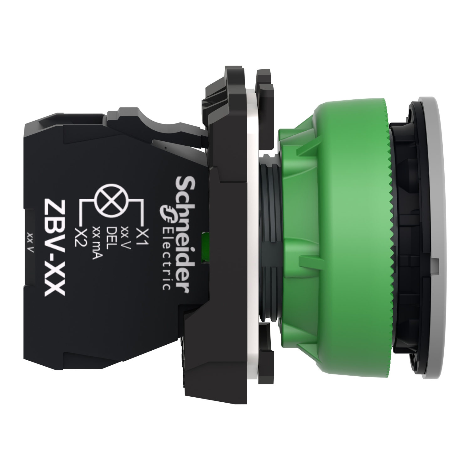 XB5FVB4C0 - Pilot light, Harmony XB5, red flush mounted, grey bezel ...