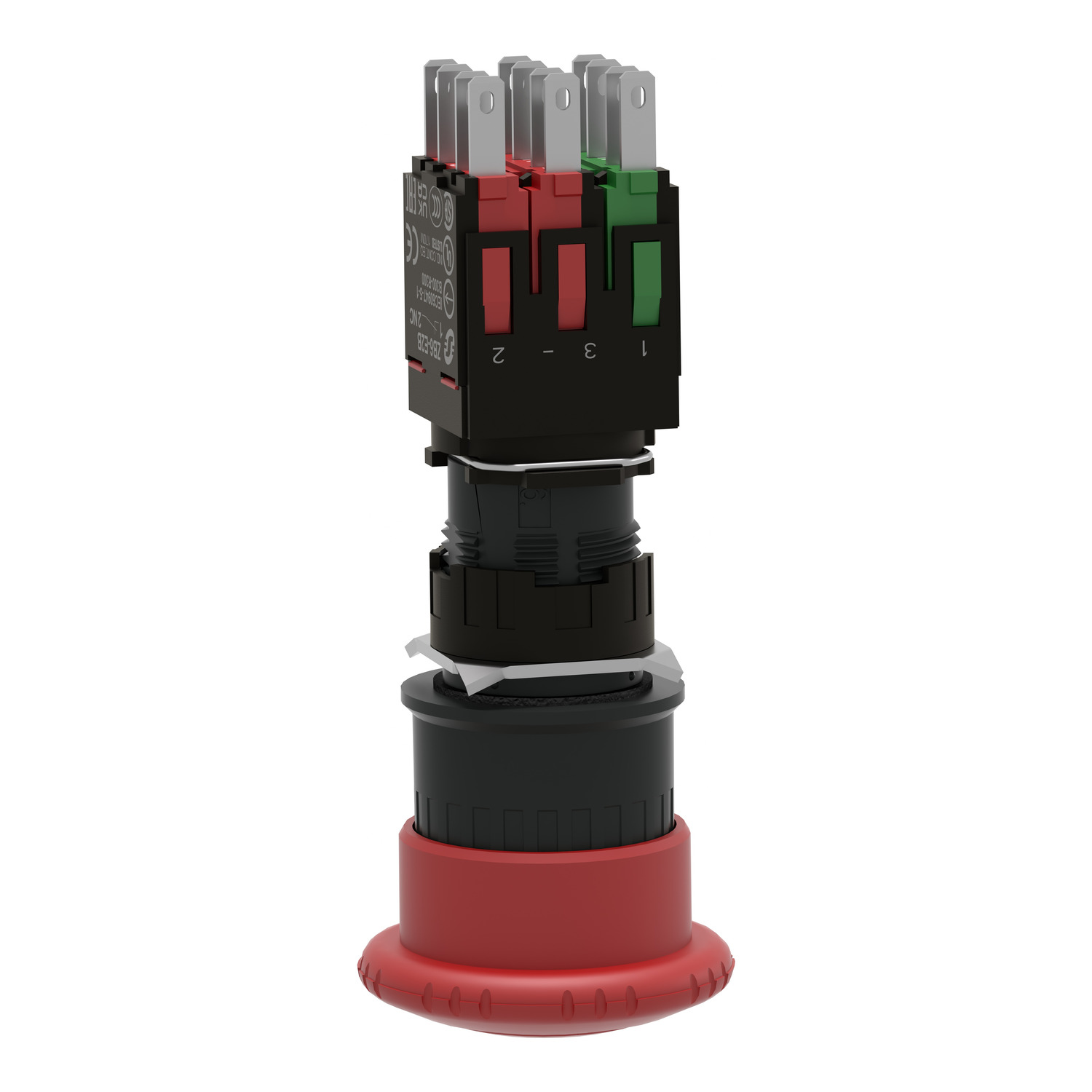 XB6AS8342B - Complete emergency stop push button, Harmony XB6, 16mm, red pushbutton 30mm ...