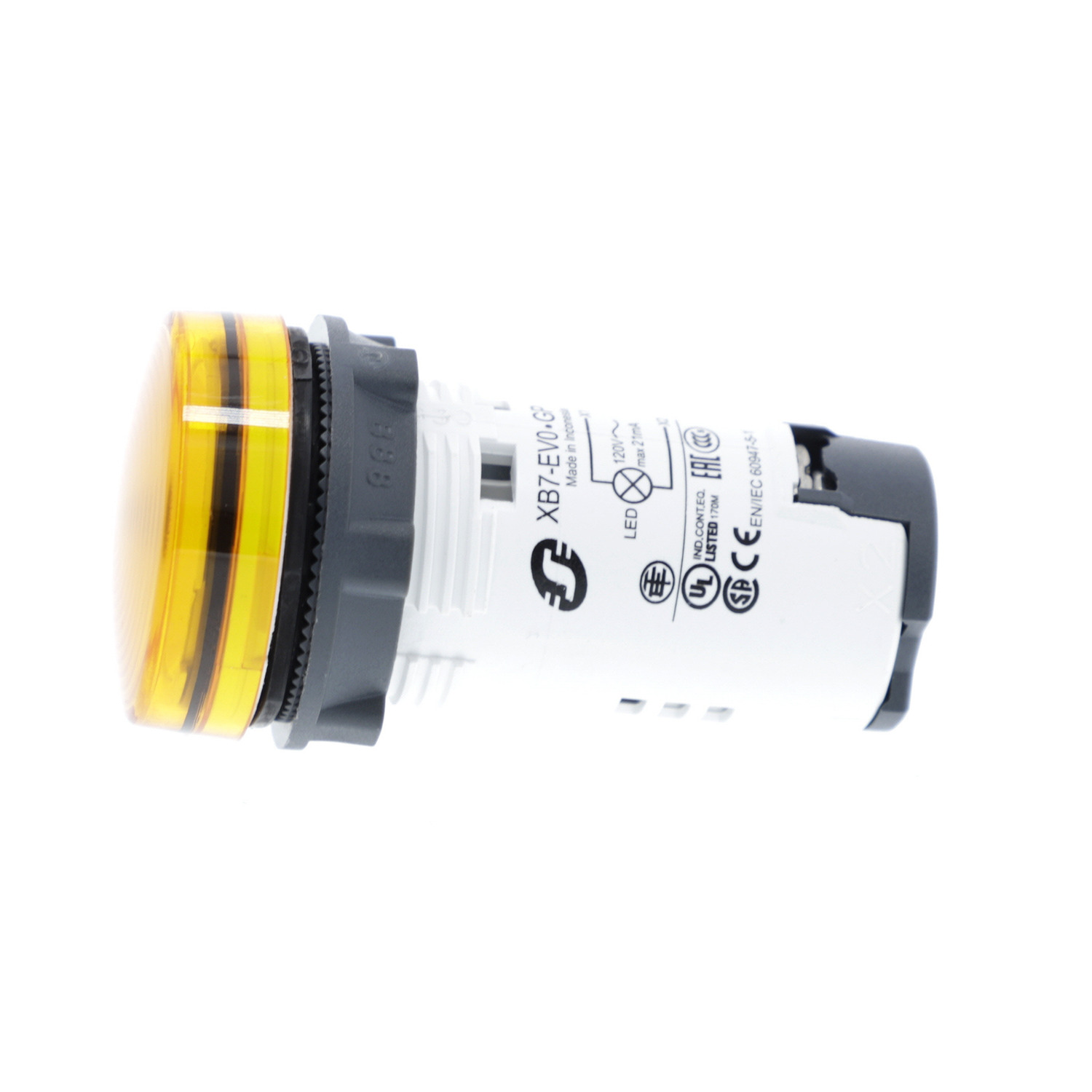 XB7EV08GP - round pilot light Ø 22 - orange - integral LED - 120 V ...