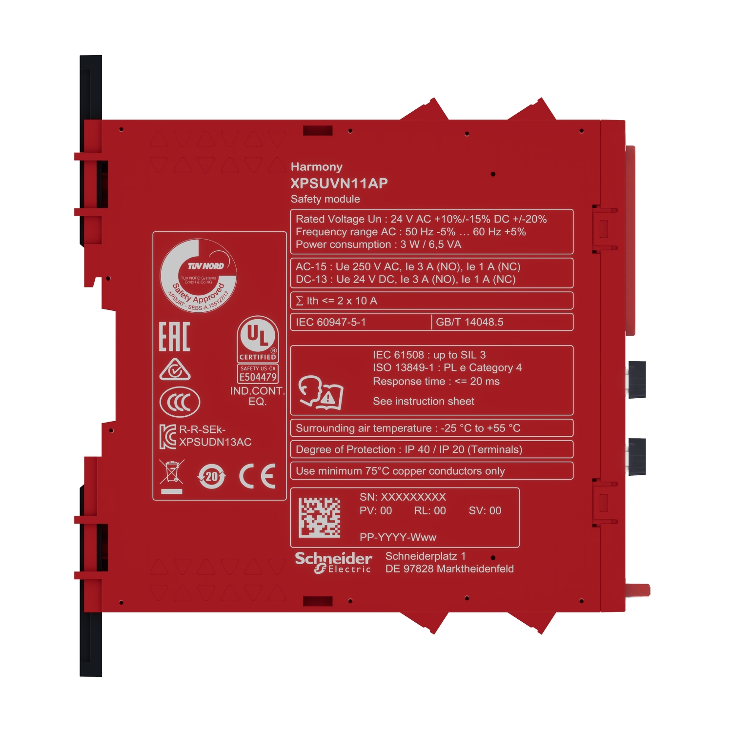 XPSUVN11AP - Harmony XPSU-Module de sécurité-Surveillance vitesse nulle ...
