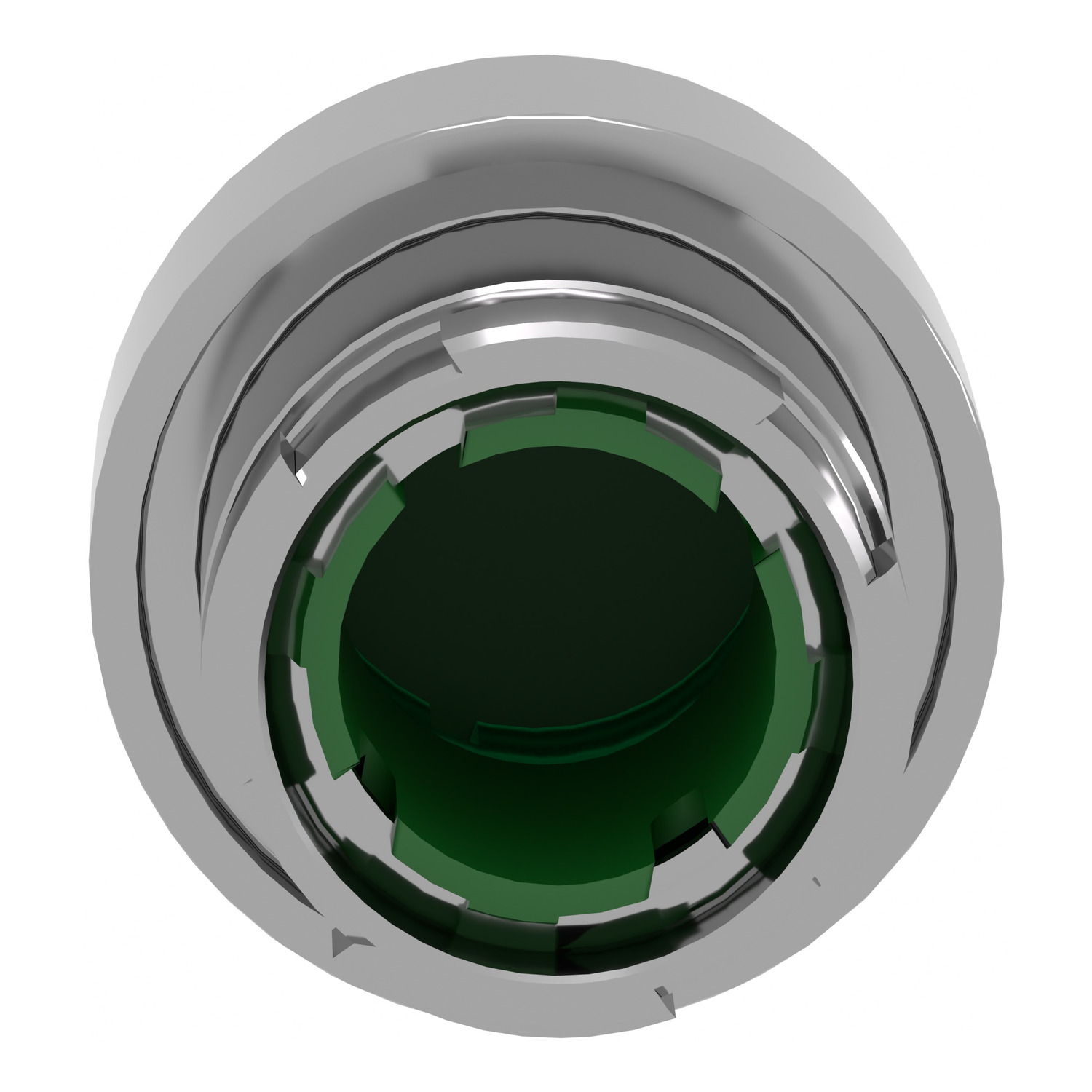 ZB2BW13C - Illuminated push button head, Easy Harmony XB2, metal, projecting, green, 22mm ...