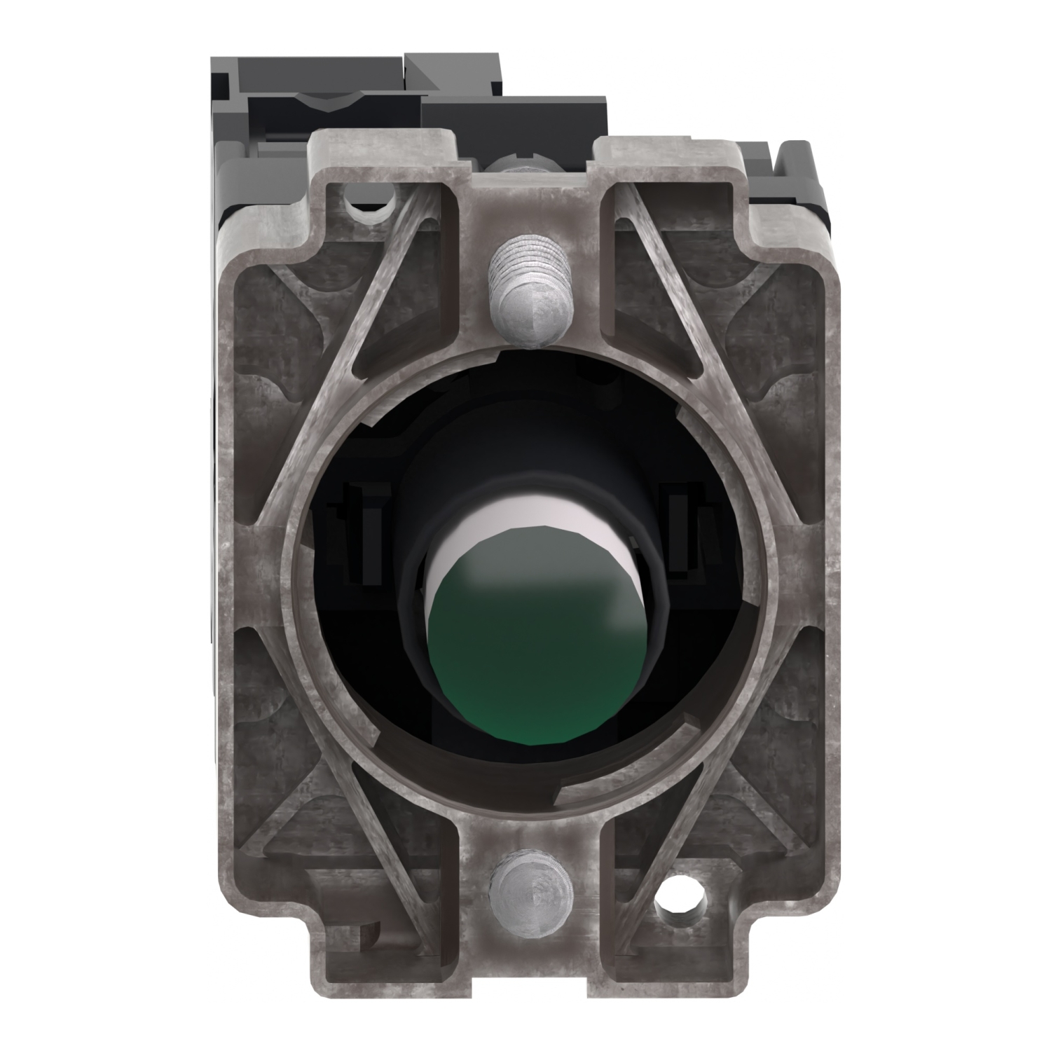 ZB2BWB31C - metal series pushbutton base - 24 V LED-green-1NO contact ...