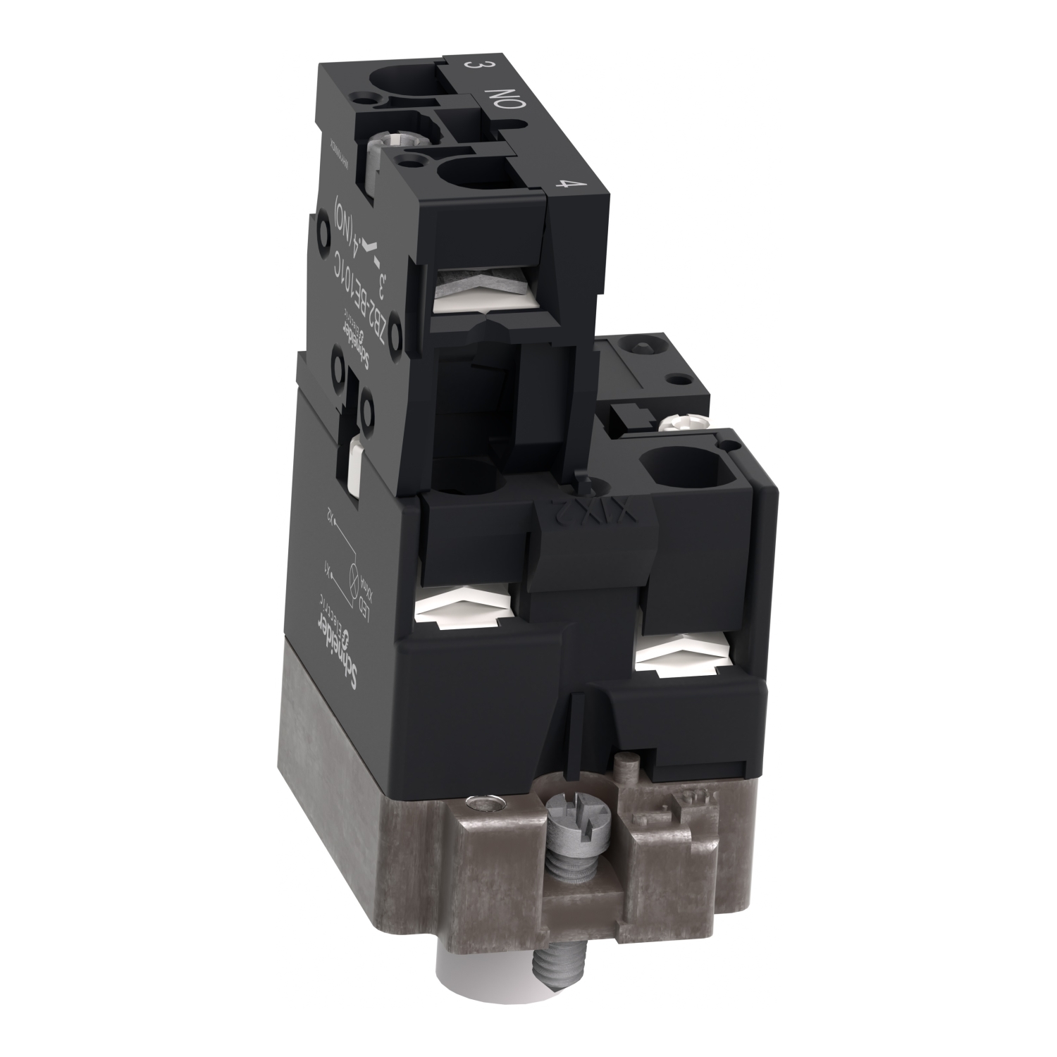 Zb2bwm31c Ac 220v带灯按钮基座，绿色，Ø22 ，含led灯 ，1no 施耐德电气