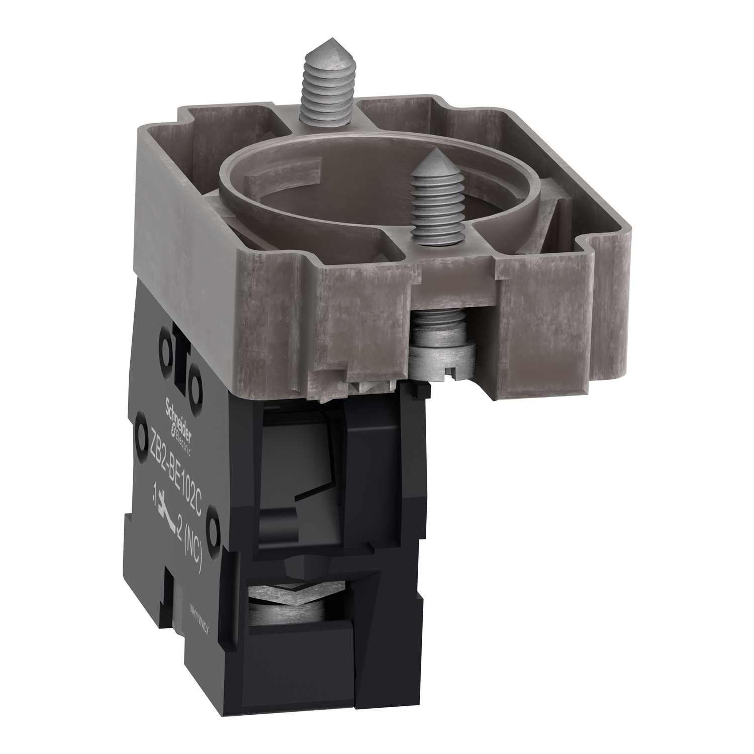 ZB2BZ102C - Single contact block with body and fixing collar, Easy ...