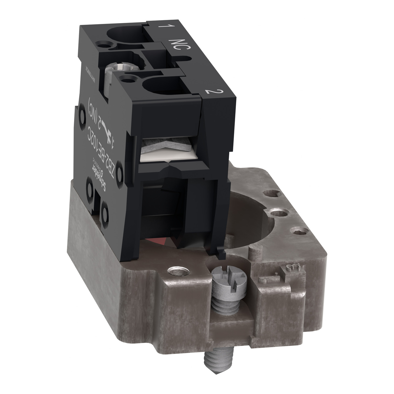 ZB2BZ102C - Single contact block with body and fixing collar, Easy ...