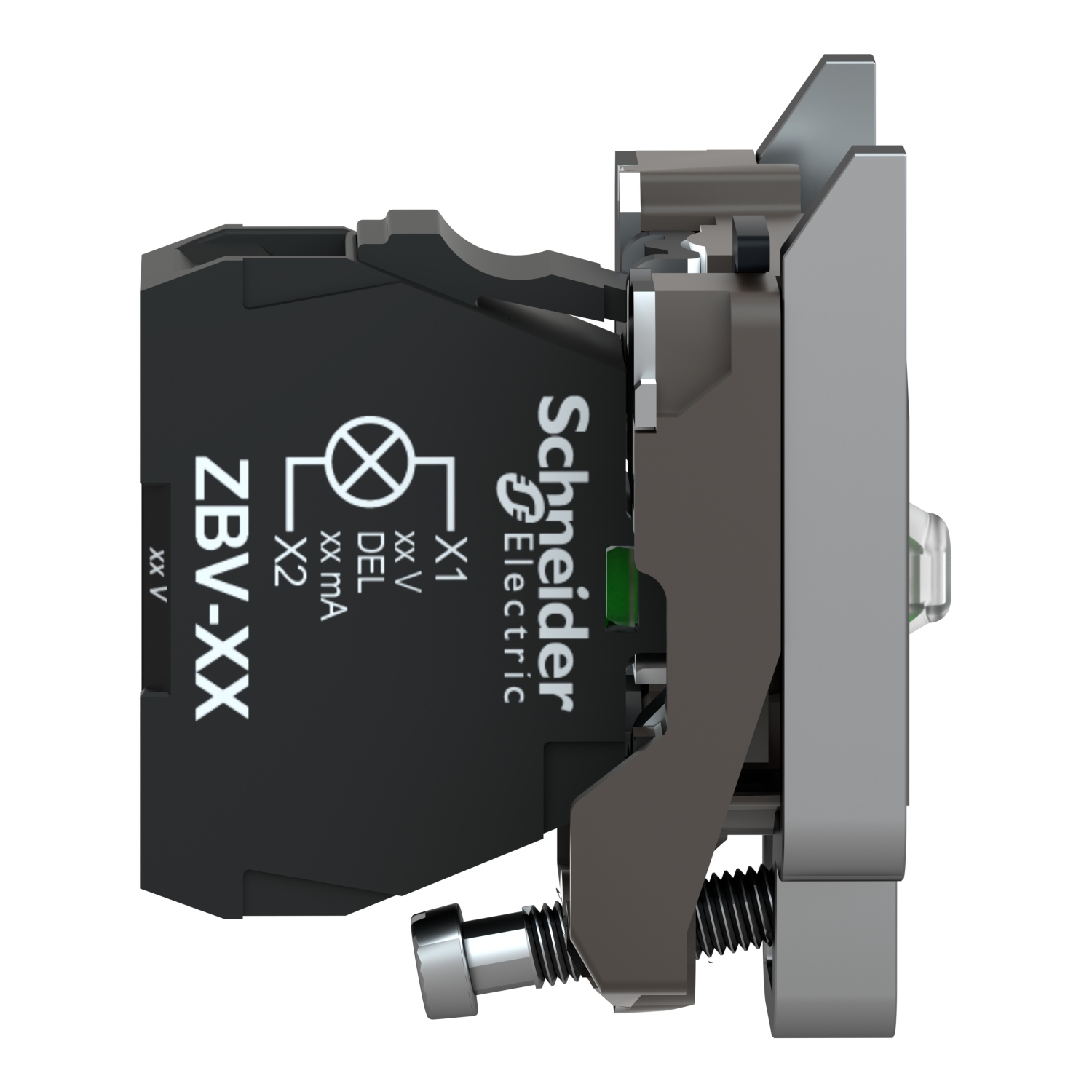ZB4BVB3, Light block with body fixing collar, Harmony XB4, metal, green ...