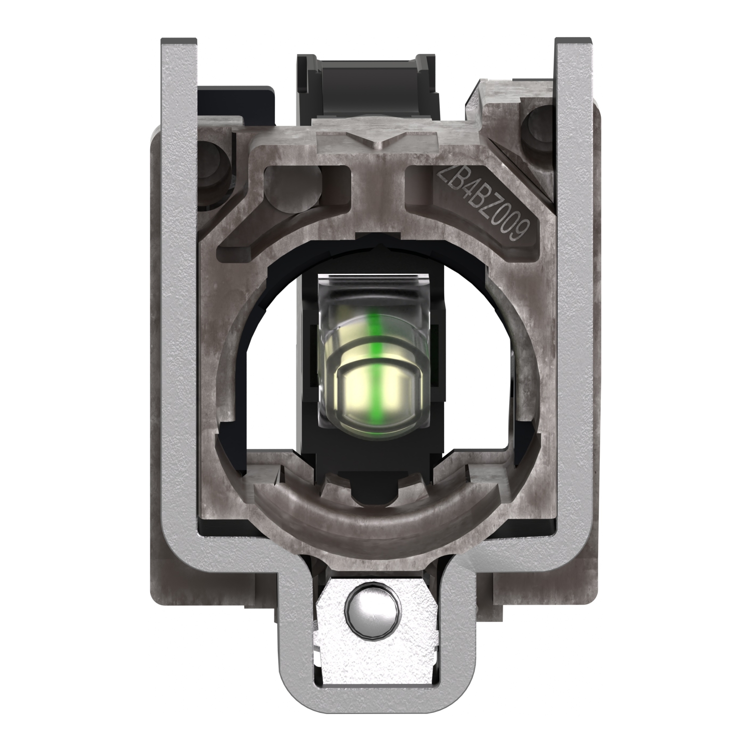 ZB4BVG3, Light block with body fixing collar, Harmony XB4, metal, green ...