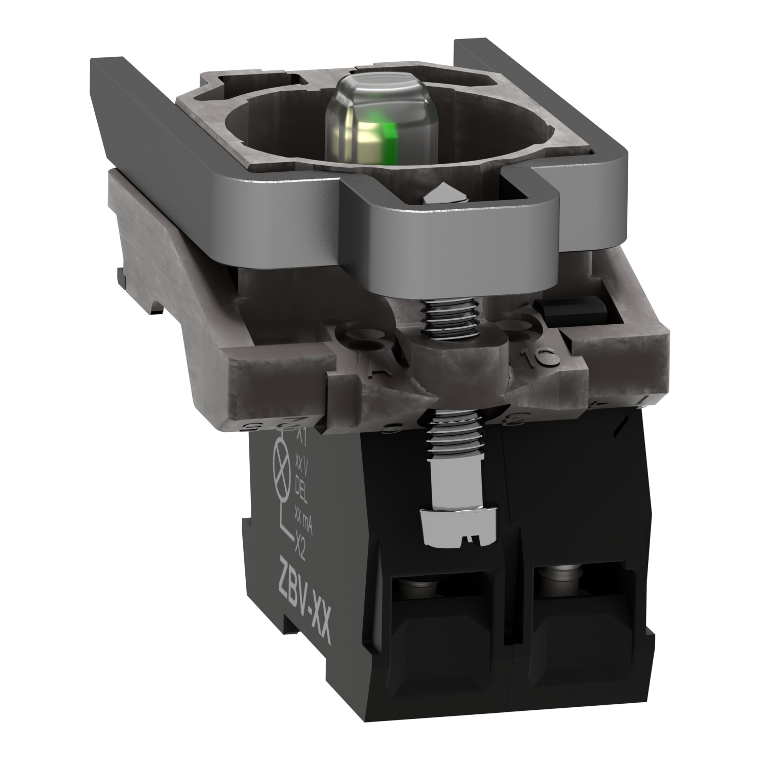 ZB4BW0B12 - Complete body contact assembly and light block, Harmony XB4 ...