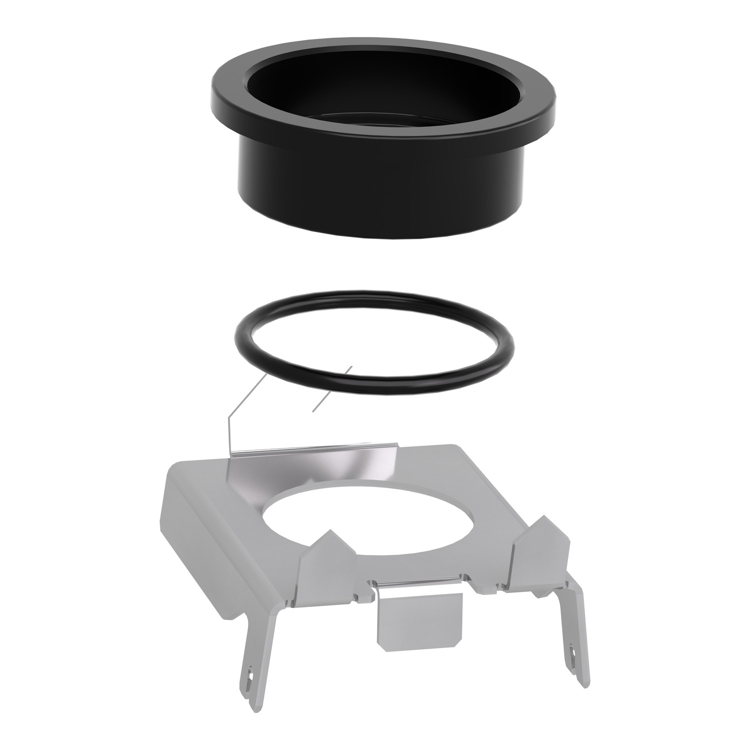 ZB4BZ022 - Flush mounting kit, Harmony XB4, metal, black, for selector ...