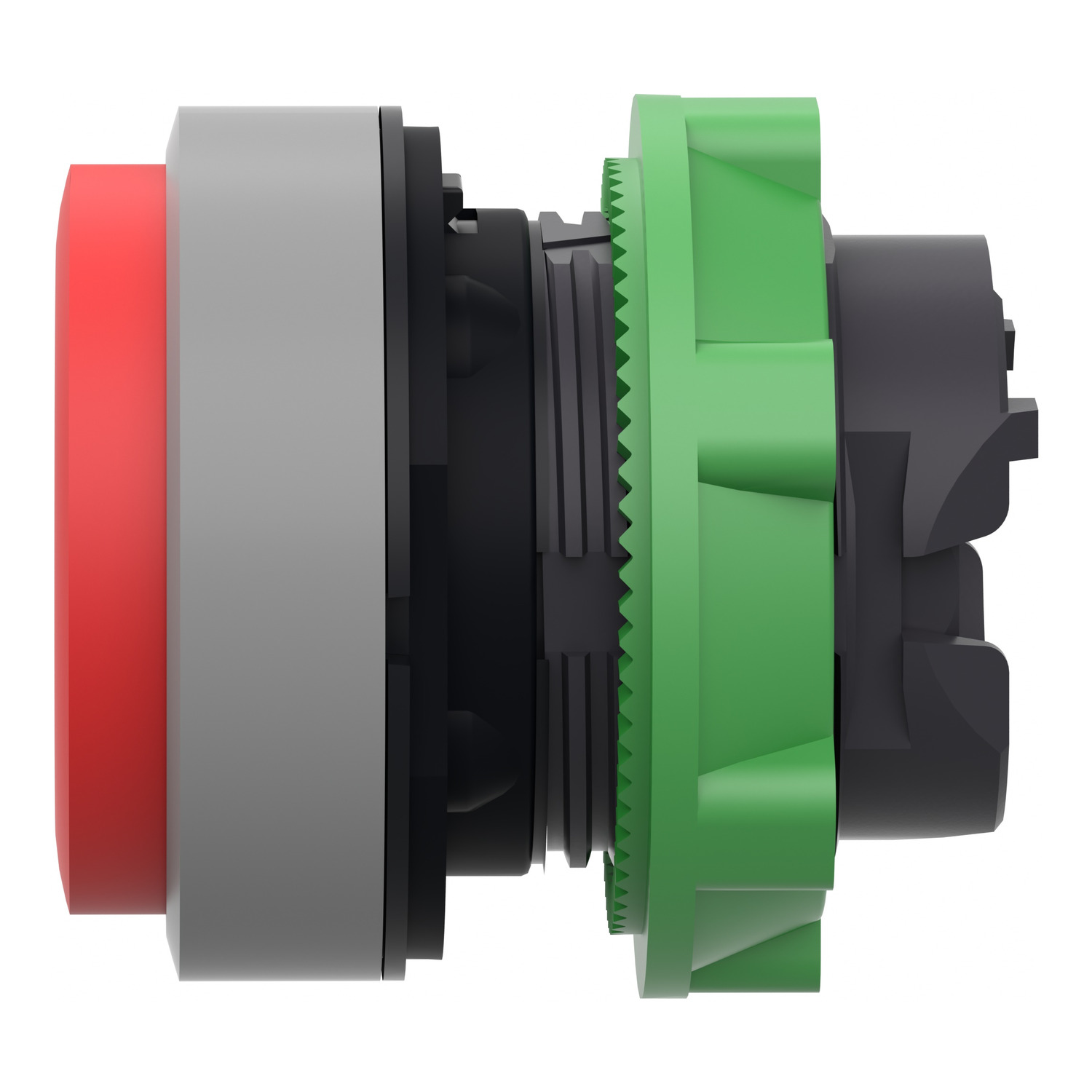 ZB5AL4C0 - Harmony XB5, 按鈕頭, 塑膠,凸頭, 紅色, Ø22, 彈簧復歸, 未標示, 灰色擋板 ...