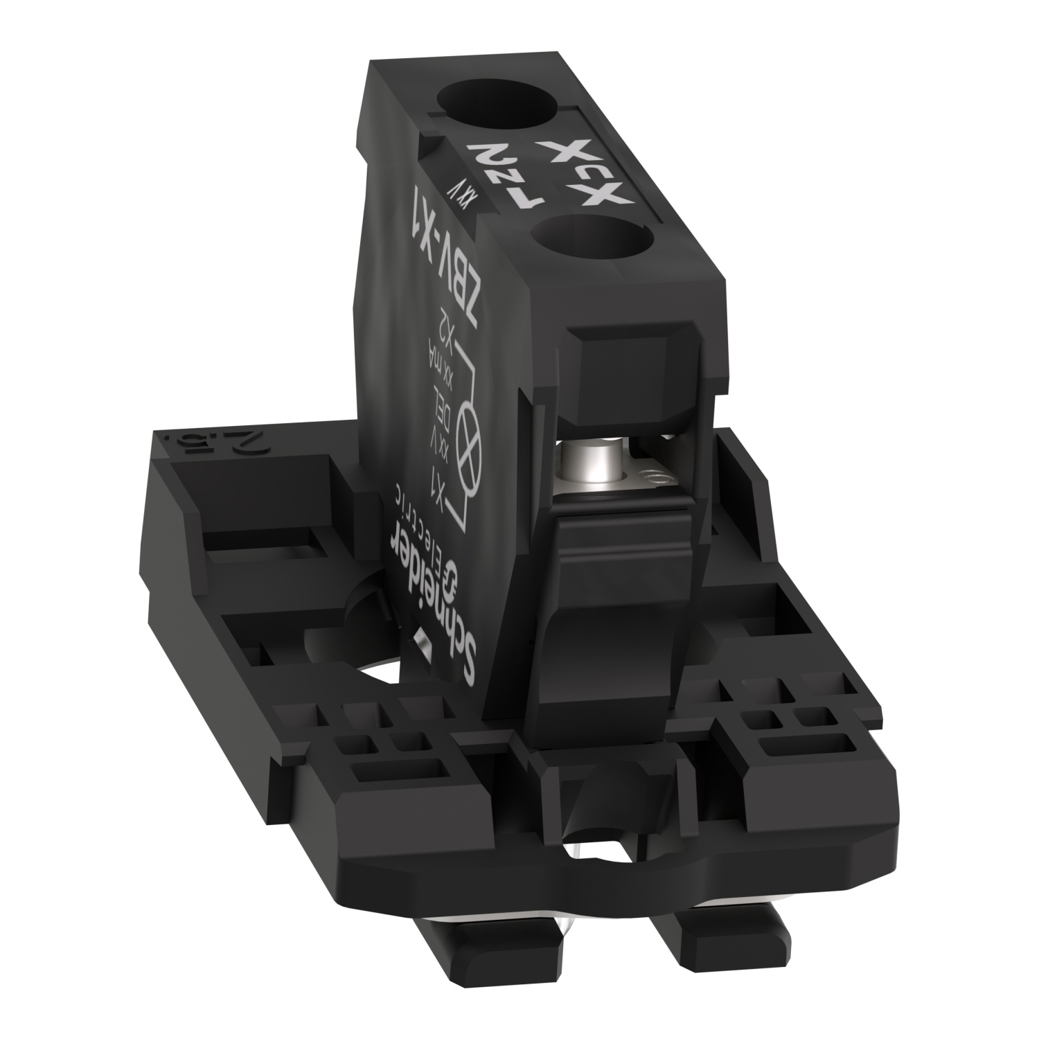 ZB5AVBG3 - Harmony XB5, 본체/고정 깃이 있는 조명 블록, 플라스틱, 녹색, 일체형 LED, 24...120V ...