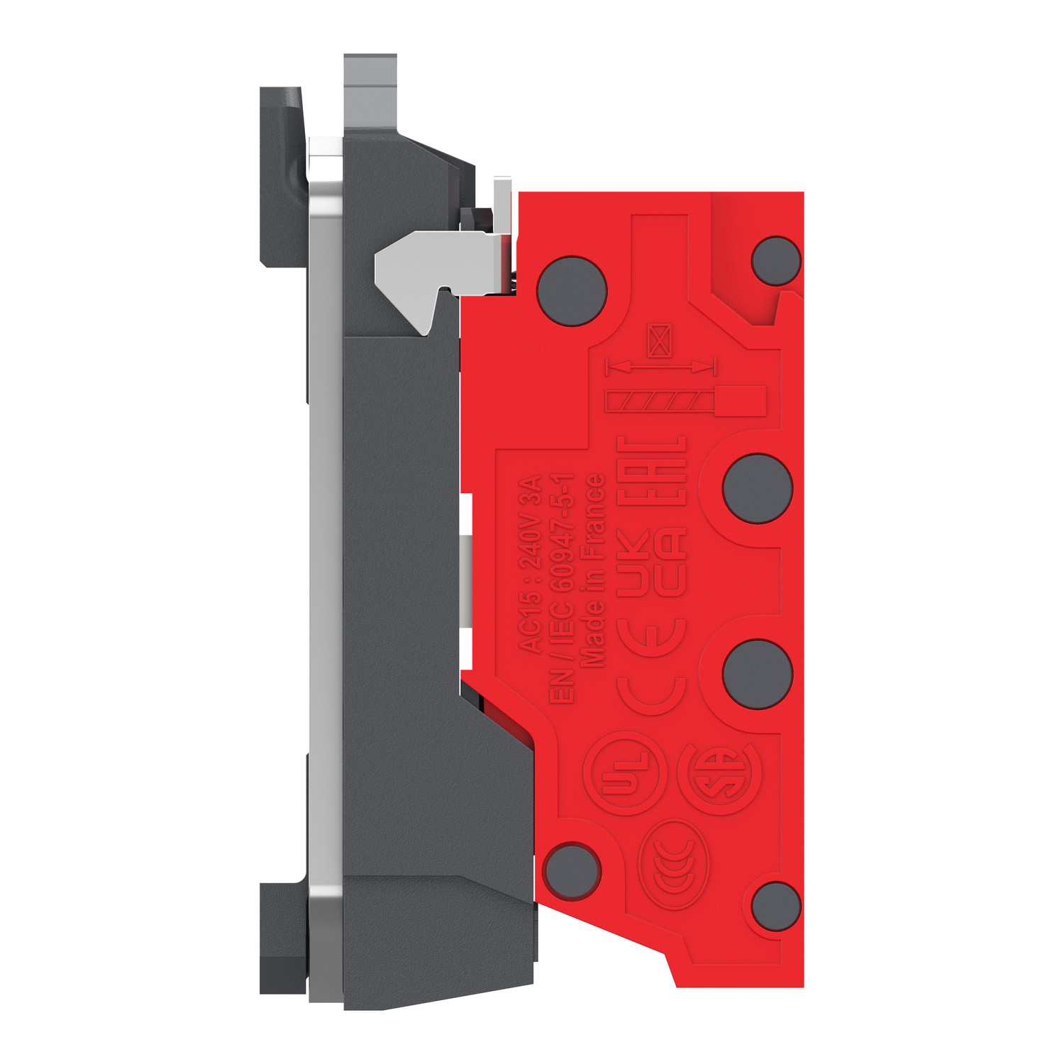 ZB5AZ1045S61 - Bloc de contact simple avec collier de fixation du corps, Harmony XB5, plastique ...