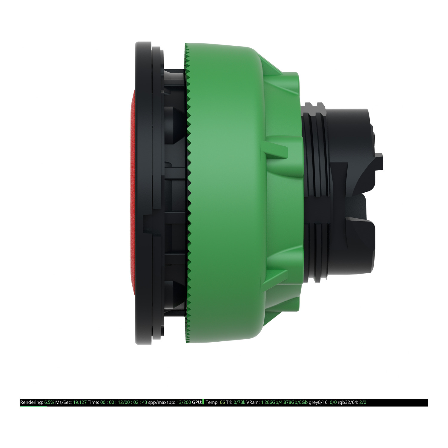 ZB5FA4 - Antimicrobial Flush mounted push button head, Harmony XB5, plastic, red, 30mm, spring ...