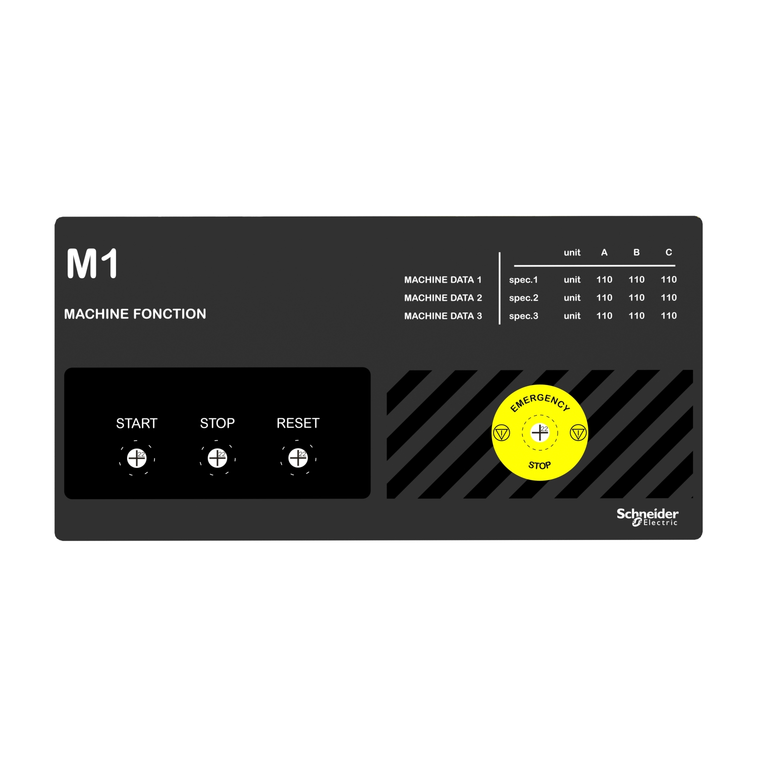 ZBYLEG402001 - Panel inscripción 400x200 plantilla 1 | Schneider ...